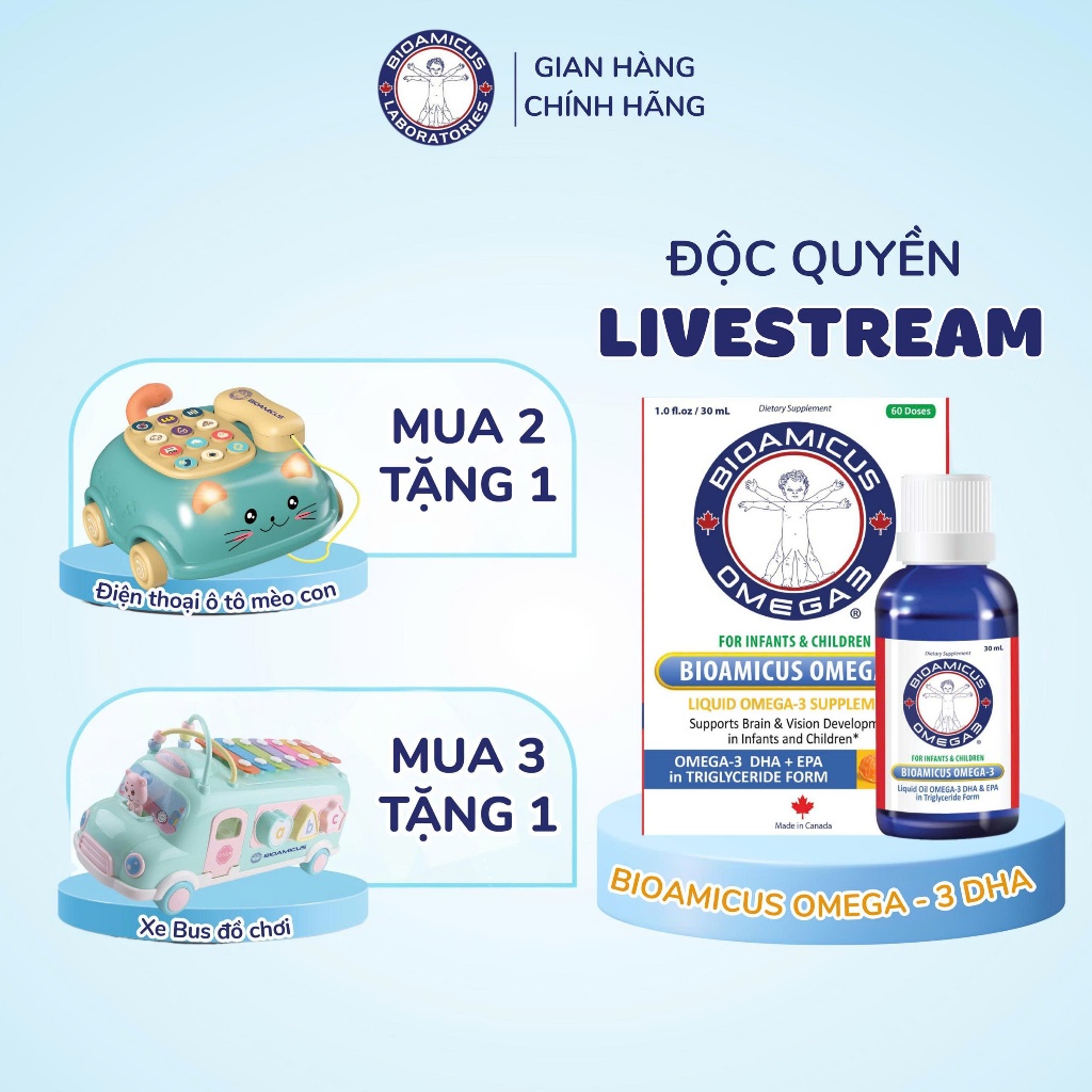[DEAL ĐỘC QUYỀN LIVESTREAM] BioAmicus Omega-3 DHA hỗ trợ tốt cho mắt và ...