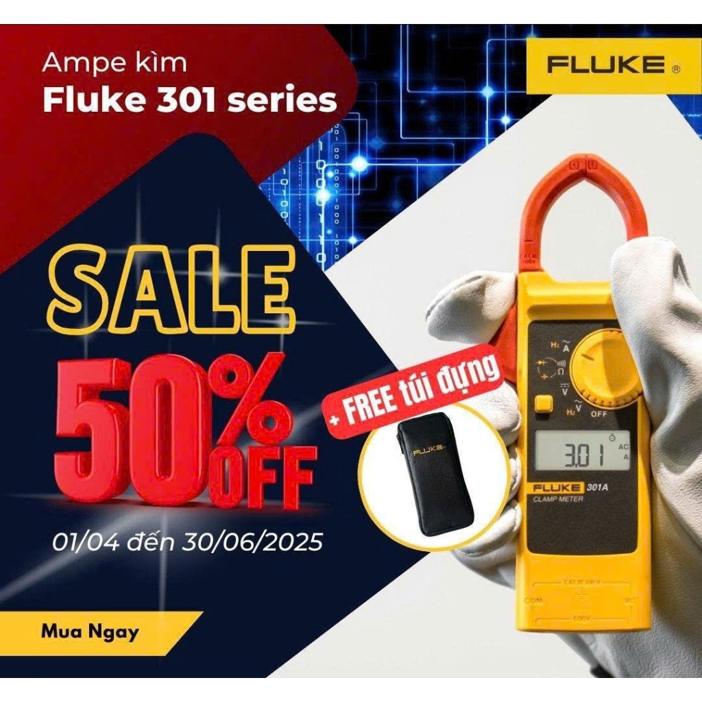 [ FLUKE 301C - 12 THÁNG BH ] Ampe kìm đo AC Fluke 301C (1000A ) ( mẫu mới 2023 ) - Chính Hãng ...