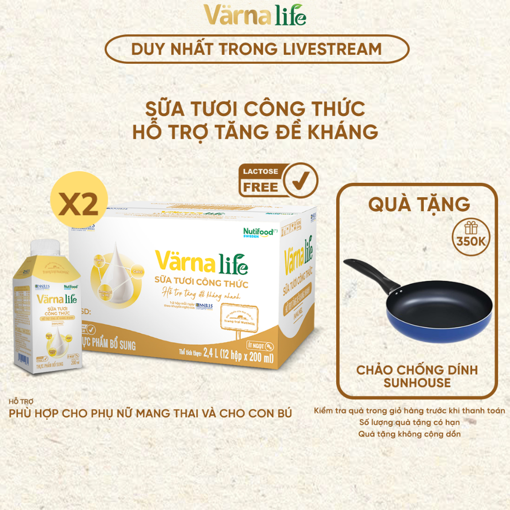 [LIVESTREAM HANNAH] Combo 2 Thùng 12 hộp Varna Life sữa tươi công thức ...