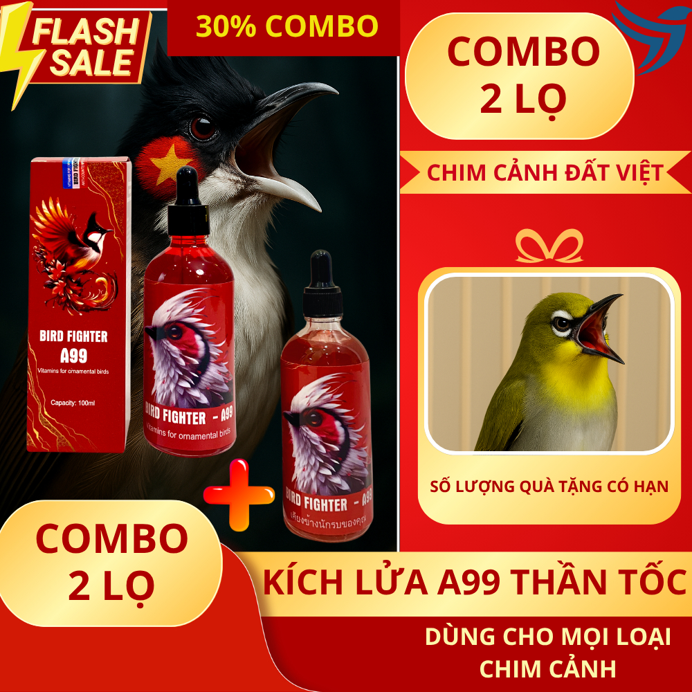 COMBO 2 Chai Kích Lửa BirdFighter A99 - Dành cho mọi loại chim cảnh ...