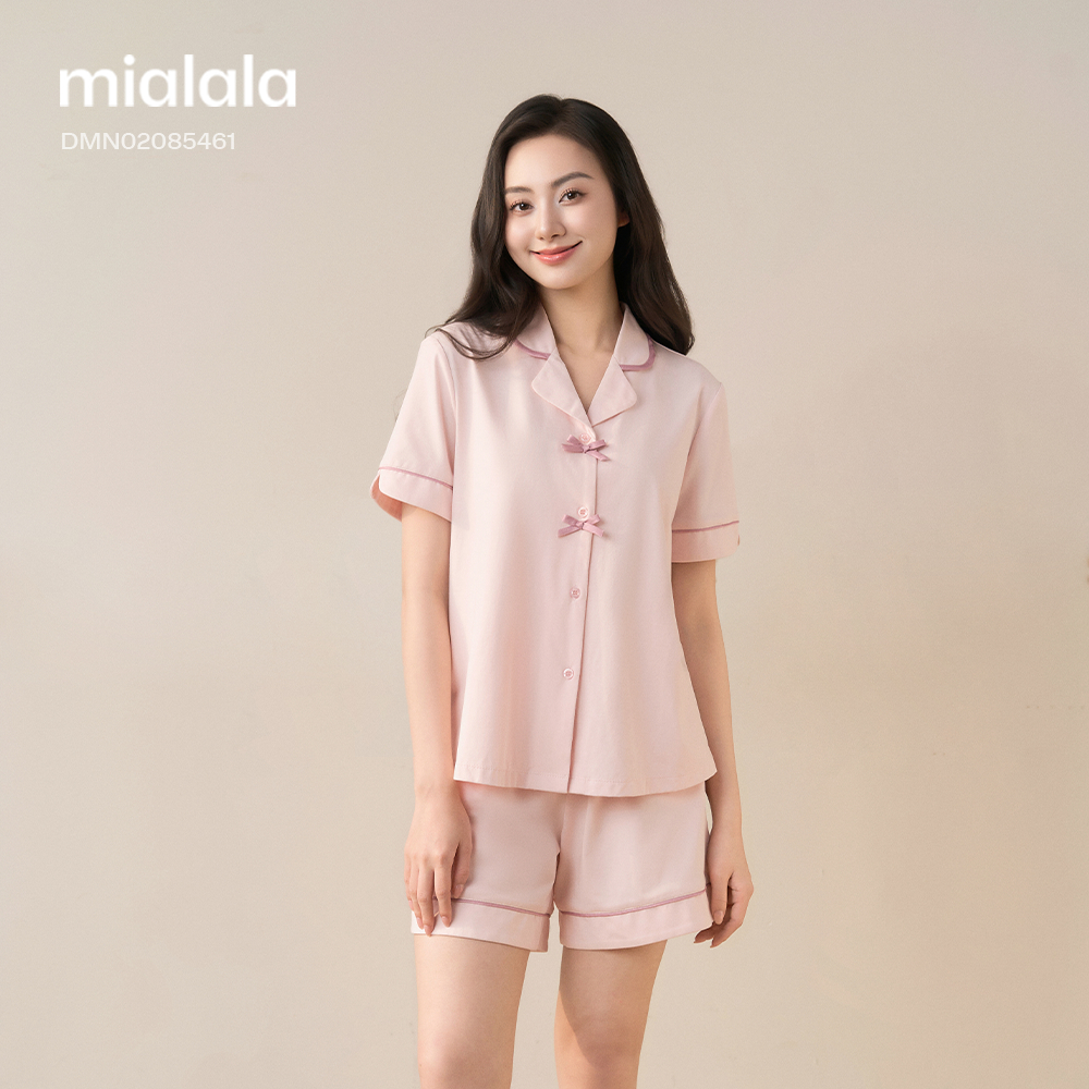 Đồ mặc nhà Mialala chất cotton mềm mại thoáng mát pijama ngắn basic với ...