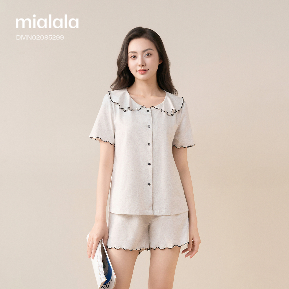 Đồ mặc nhà Mialala chất liệu cotton thiết kế cổ bèo nữ tính DMN02085299 ...