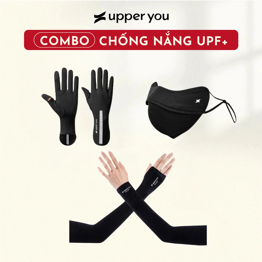 Combo Chống Nắng Nữ UPF UPPER YOU Khẩu Trang, Găng Tay Chống Nắng, Bao ...