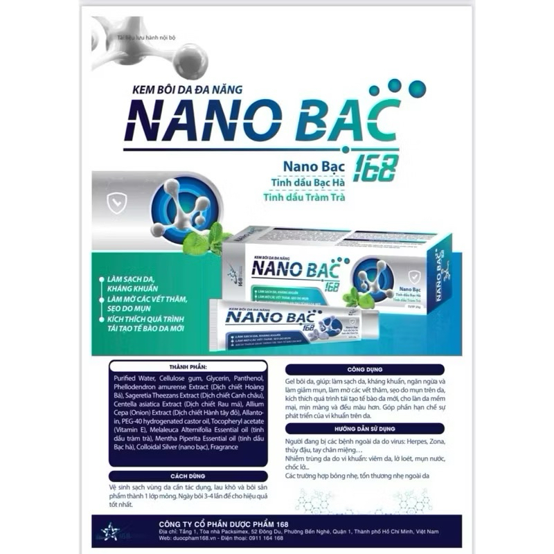 [ Chính hãng] gel bôi nano bạc 168 tuýp 25gr | Shopee Việt Nam