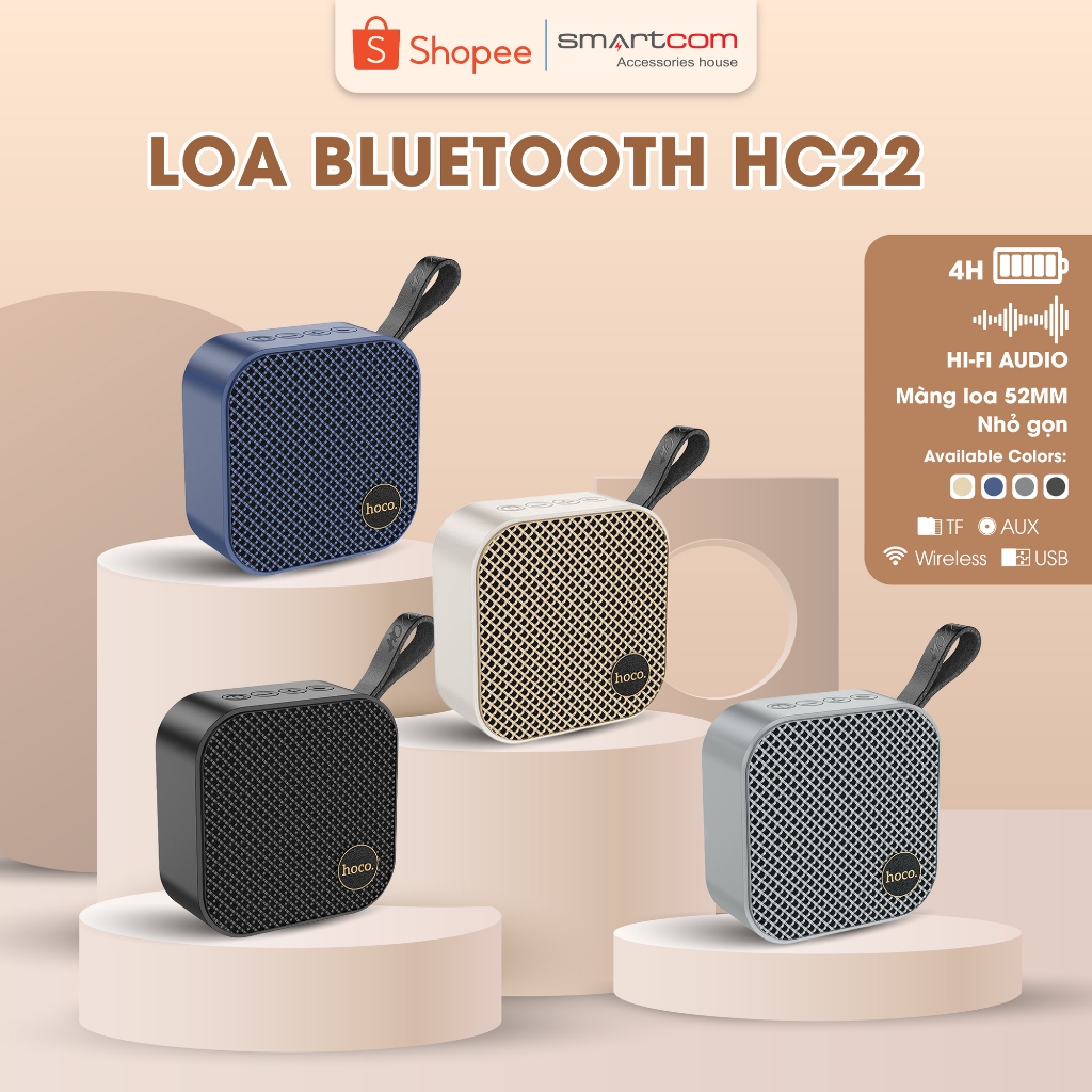 Loa cầm tay Bluetooth HC22 Hoco [Màng loa lớn - HI FI - 4 chế độ kết ...