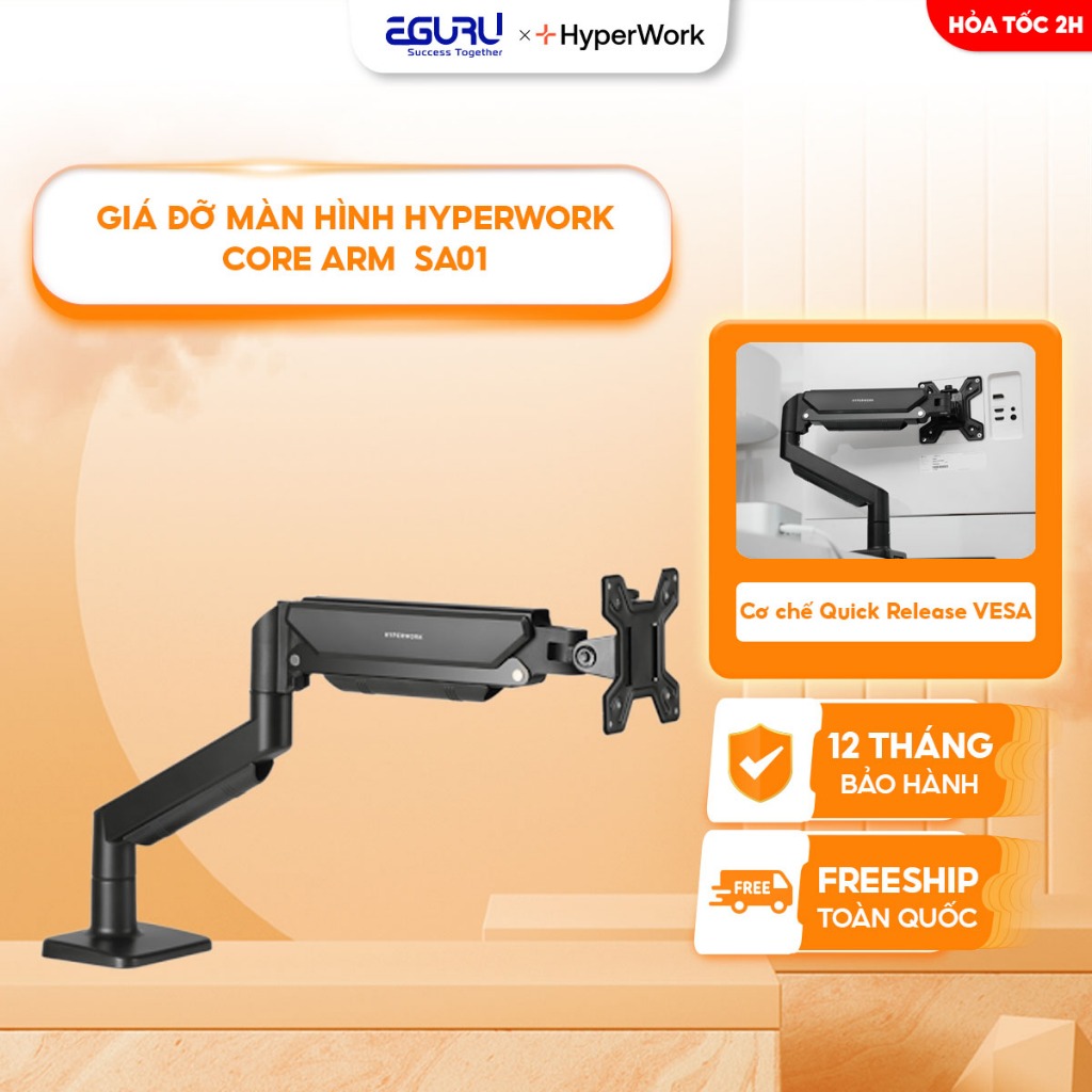 Giá đỡ màn hình Hyperwork Core Arm SA01 - Phù hợp màn 22 - 34" - Tải ...