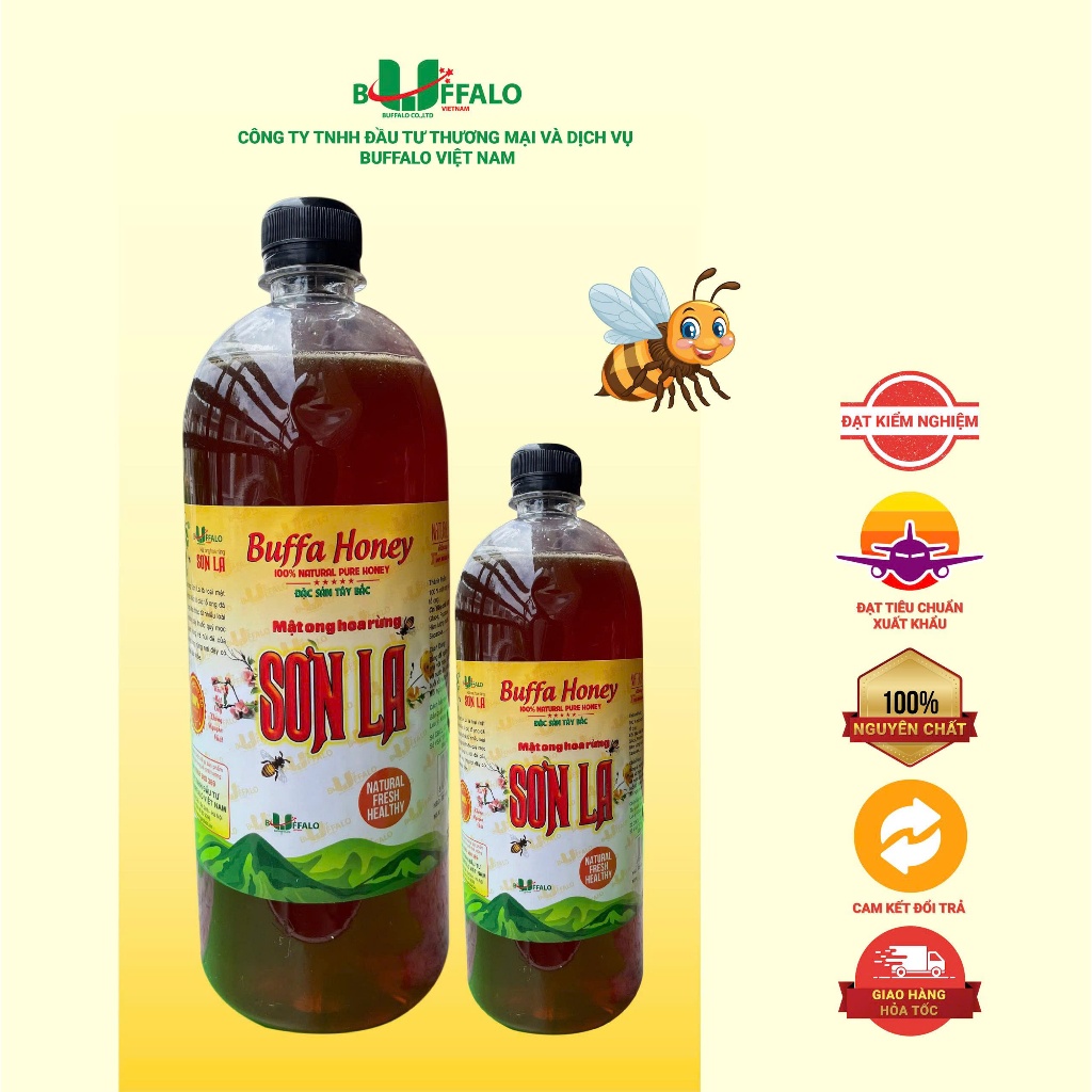 Combo 2 chai mật ong hoa rừng Sơn La nguyên chất tự nhiên đặc sánh ...