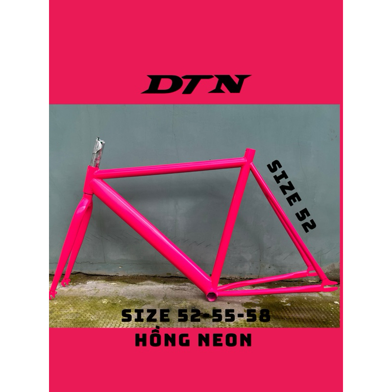 Khung xe đạp Fixed Gear DTN - Hồng neon | Shopee Việt Nam
