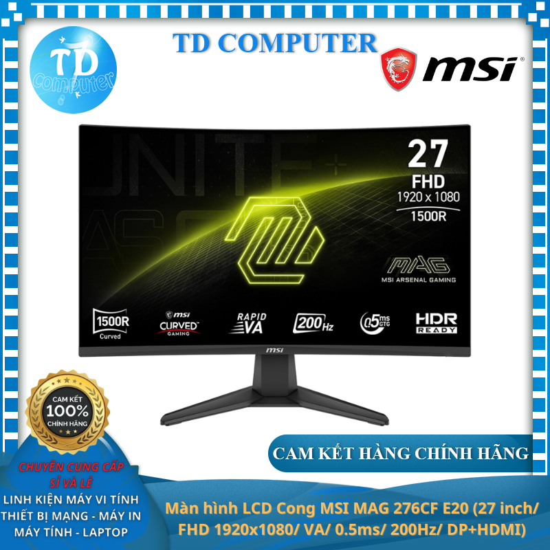 Màn hình LCD 27" Cong MSI MAG 276CF E20 (27 inch/ FHD 1920x1080/ VA/ 0 ...