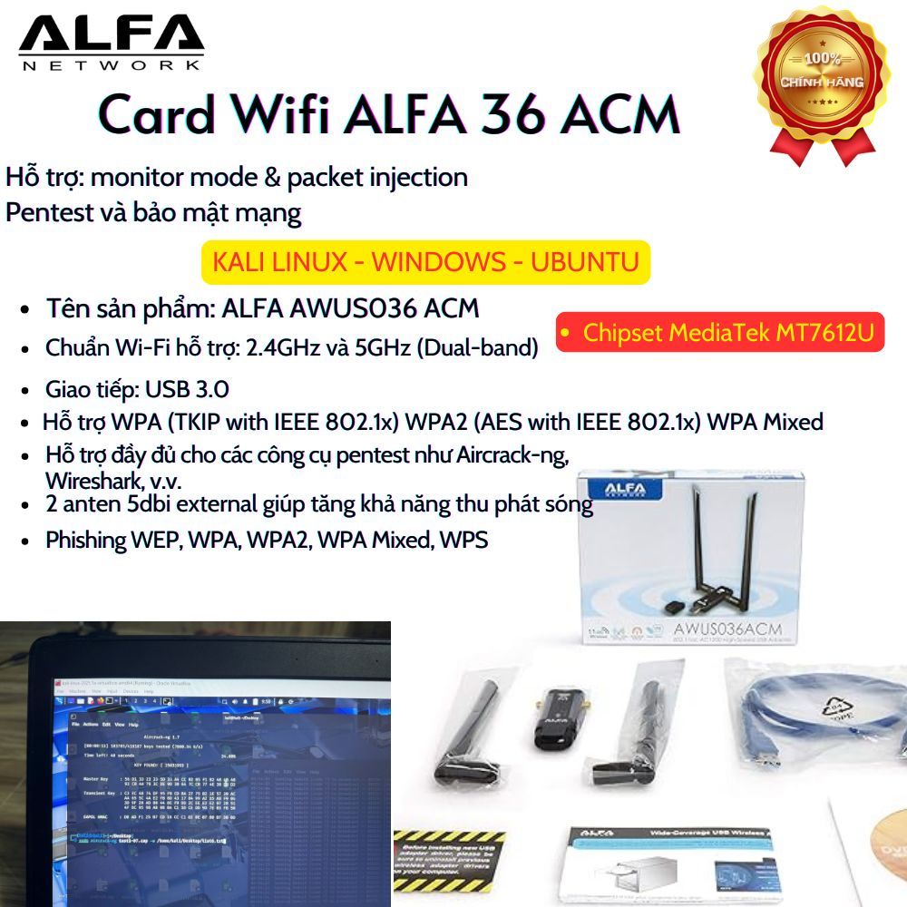USB Wifi ALFA AWUS1900 Chuẩn AC1900 – Thu Wifi Băng Tần Kép, Siêu Mạnh ...