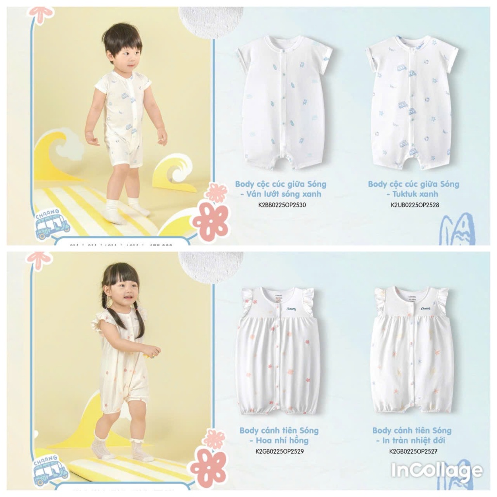 CHAANG Body cúc giữa, cánh tiên dành cho bé đến 18 tháng Sóng SS2025D08 ...