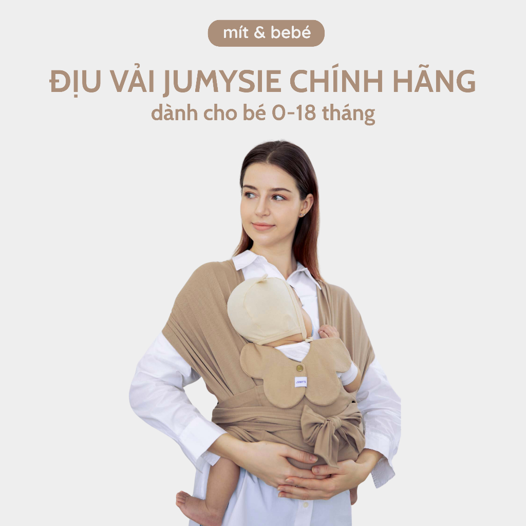 [CHÍNH HÃNG_HOẢ TỐC] Địu em bé sơ sinh Jumysie chất liệu mềm mịn, cotton thoáng khí, địu vải cho ...