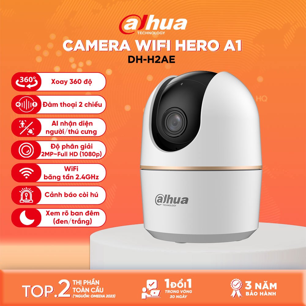 Camera Wifi Dahua Hero A1 2MP/4MP, Xoay 360 trong nhà , Đàm thoại 2 ...