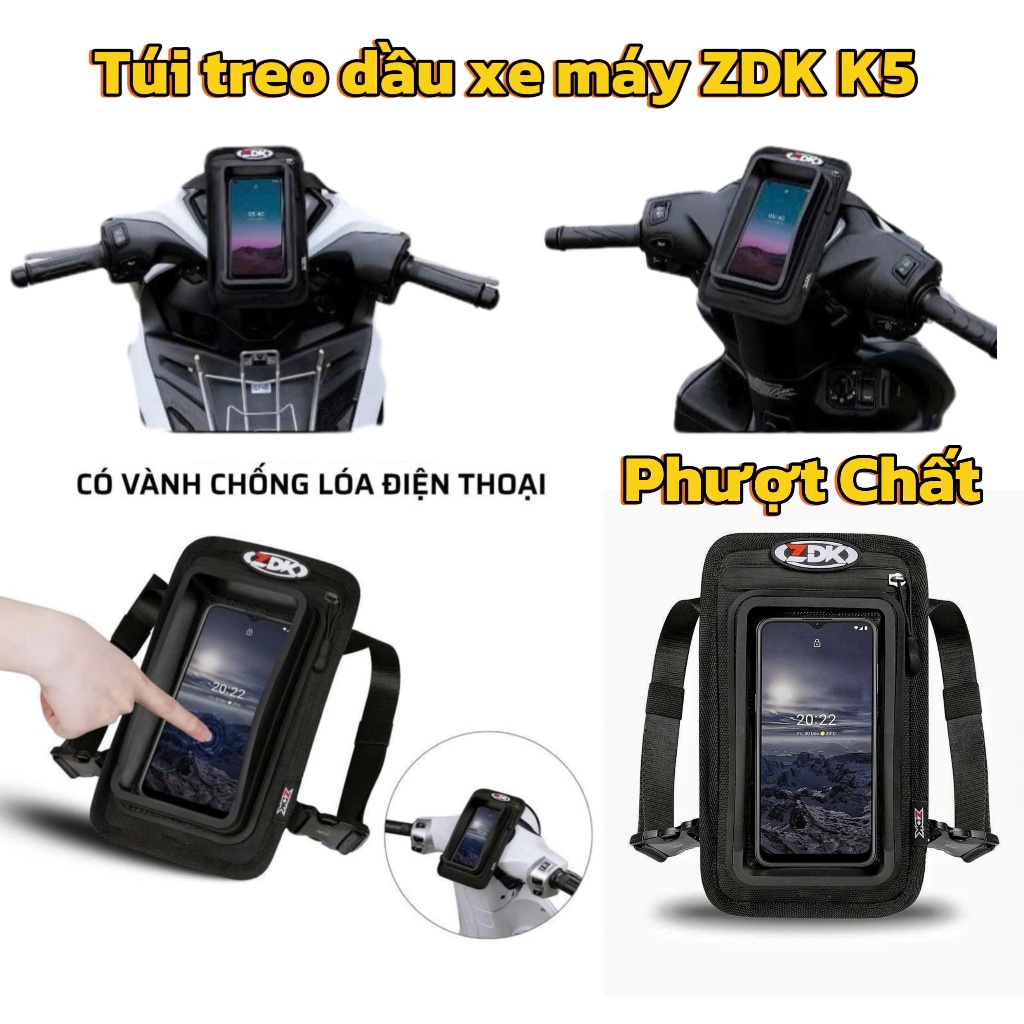 Túi Xe Máy ZDK K5 -Túi Mini Treo Đầu Xe Máy Để Điện Thoại,Hạn Chế Chói Nắng dùng đi chơi,ship ...
