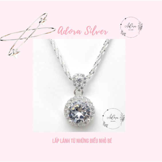 Dây chuyền bạc Adora Silver đính đá cao cấp trang sức bạc nữ sang trọng D04 | Shopee Việt Nam