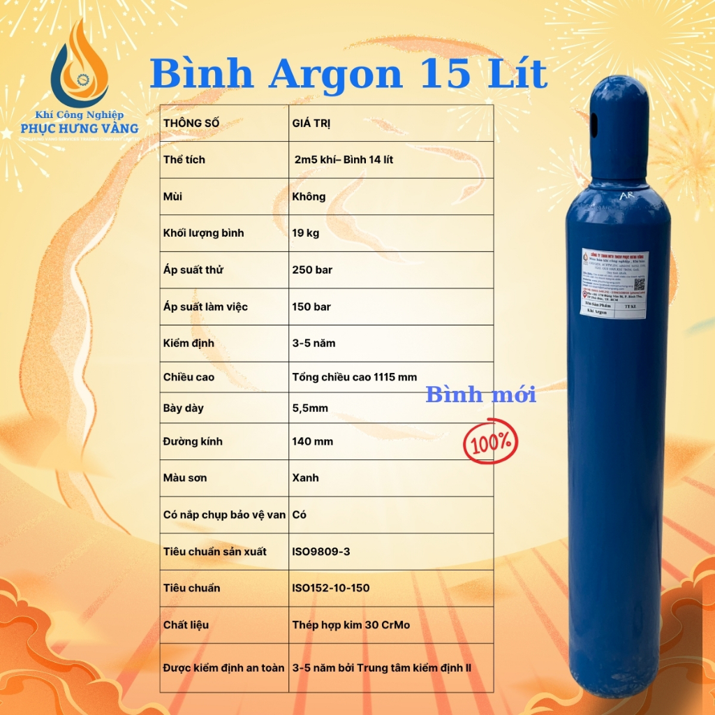 Bình Khí Argon 15 Lít Đã Kiểm Định Được Mang Vào Công Trình | Shopee ...