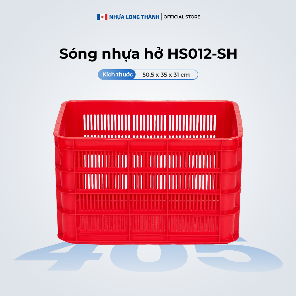 Sóng hở NHỰA LONG THÀNH HS012-SH rổ, sọt nhựa chuyên dụng cho lưu trữ và vận chuyển hàng hoá 50 ...