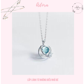 Dây chuyền bạc Adora Silver mẫu Ngọc Xanh Thiên Thanh D05 | Shopee Việt Nam
