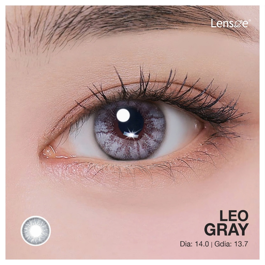 Lens xám viền đậm khí chất Leo Gray áp tròng chính hãng LENSEE, dia 14.0mm thuộc bộ sưu tập "Lụa ...