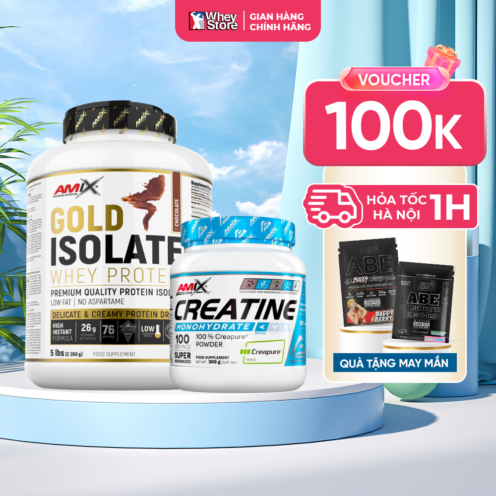 Combo Sữa Tăng Cơ Amix Gold Whey Protein Isolate 5lbs + Amix Creatine ...
