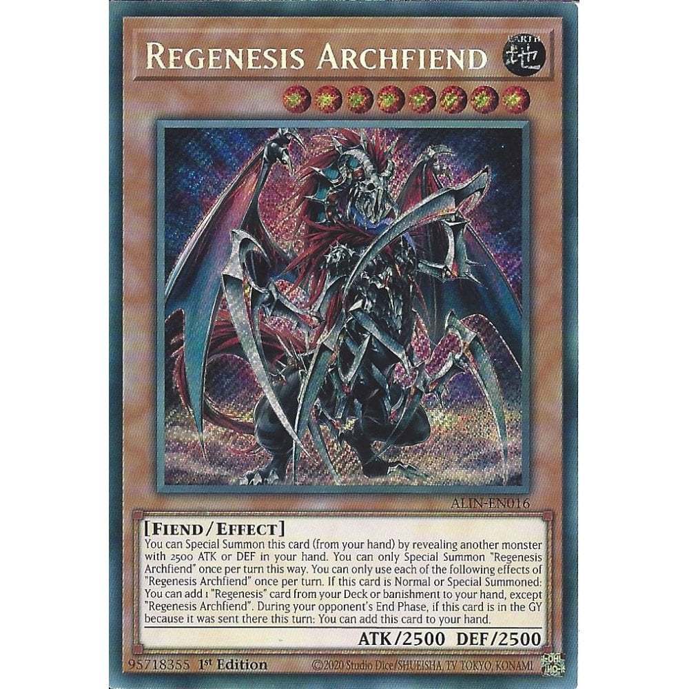 [KW2 Yugioh] [EN-UK-US] Thẻ bài ALIN-EN016 Regenesis Archfiend Secret Rare | Shopee Việt Nam