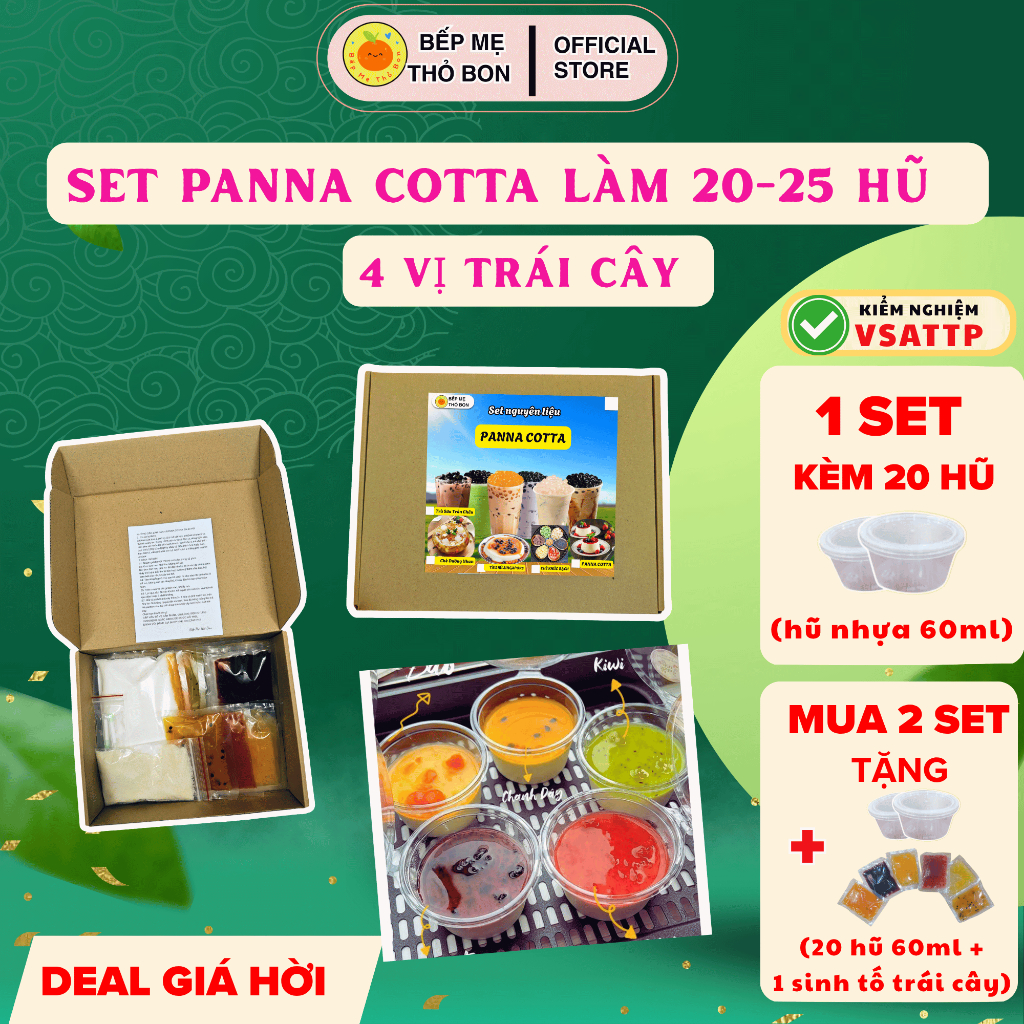 [KÈM 20 HŨ] SET PANNA COTTA 20-25 HŨ 4 VỊ TRÁI CÂY – MÓN TRÁNG MIỆNG ...