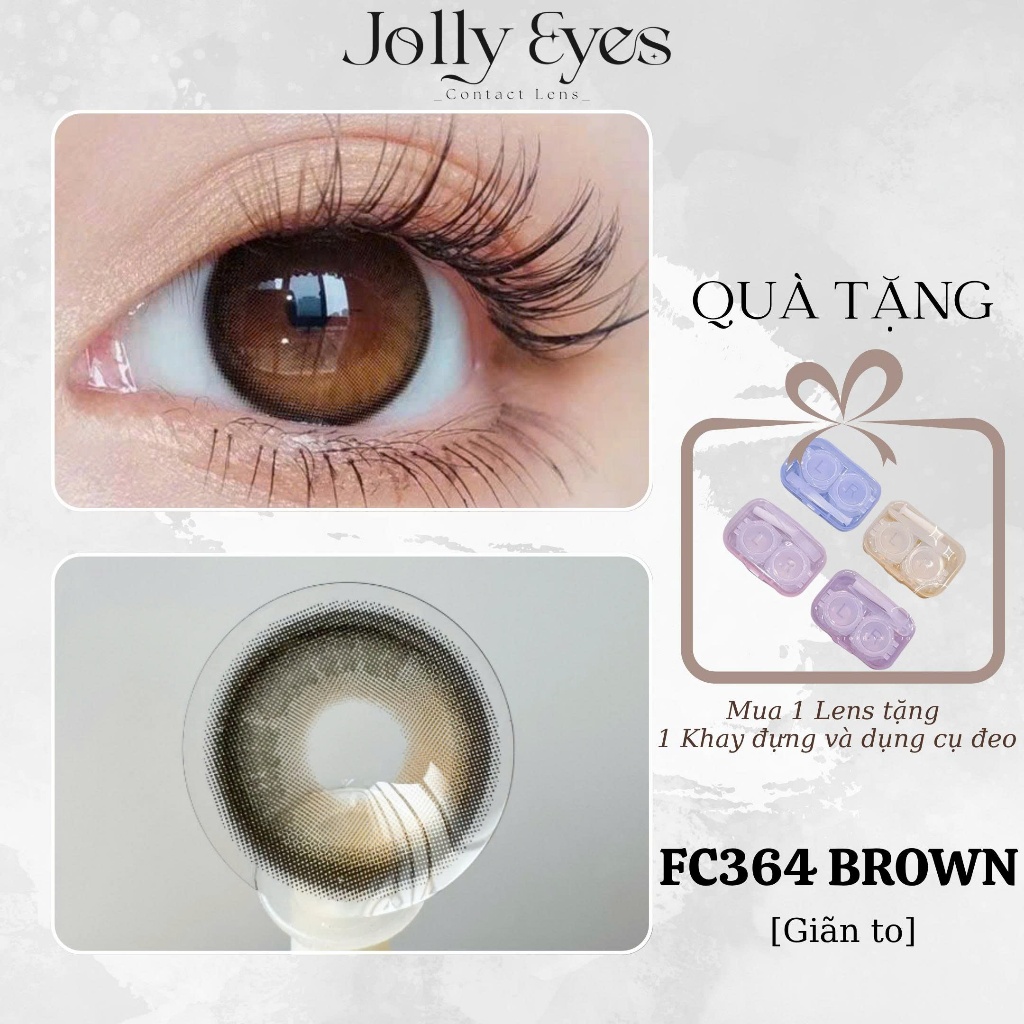Lens cận FC 364 Brown 14.5mm Kính áp tròng JOLLY EYES | Shopee Việt Nam