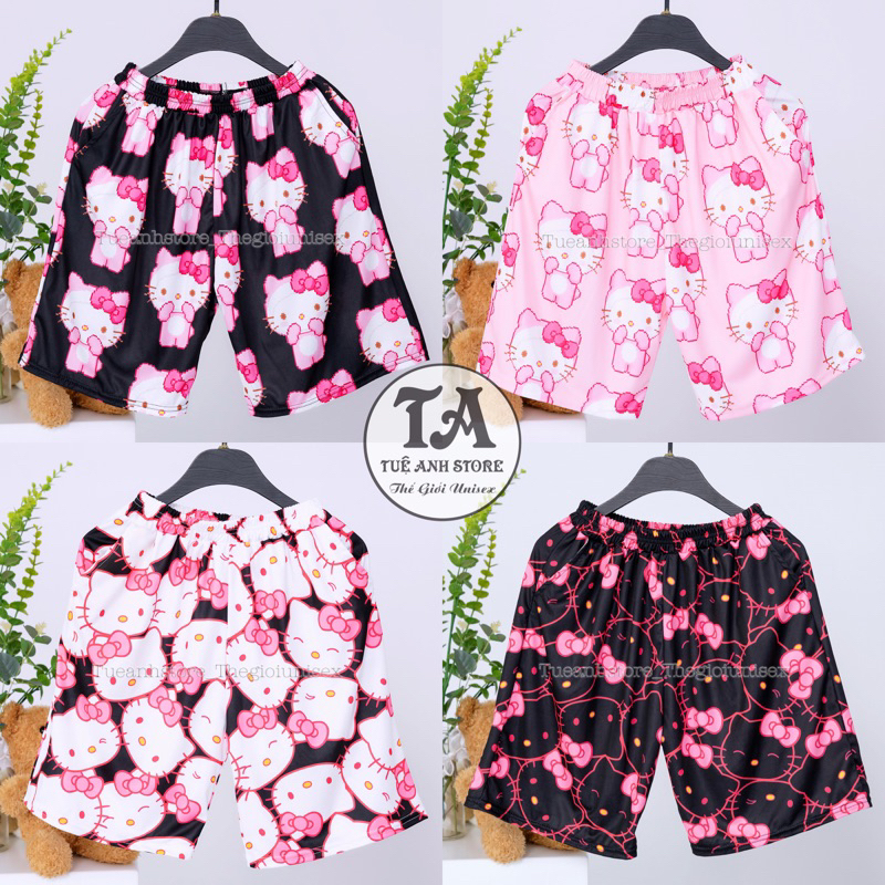 Quần Hello Kitty Mèo Dễ Thương - Quần Short Lững Cartoon Nam Nữ Hoạt ...