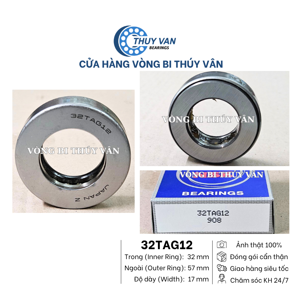 Vòng bi bạc đạn chà, tỳ, bi cầu, hạt tròn xe nâng 32TAG12 (32x57x17 ...
