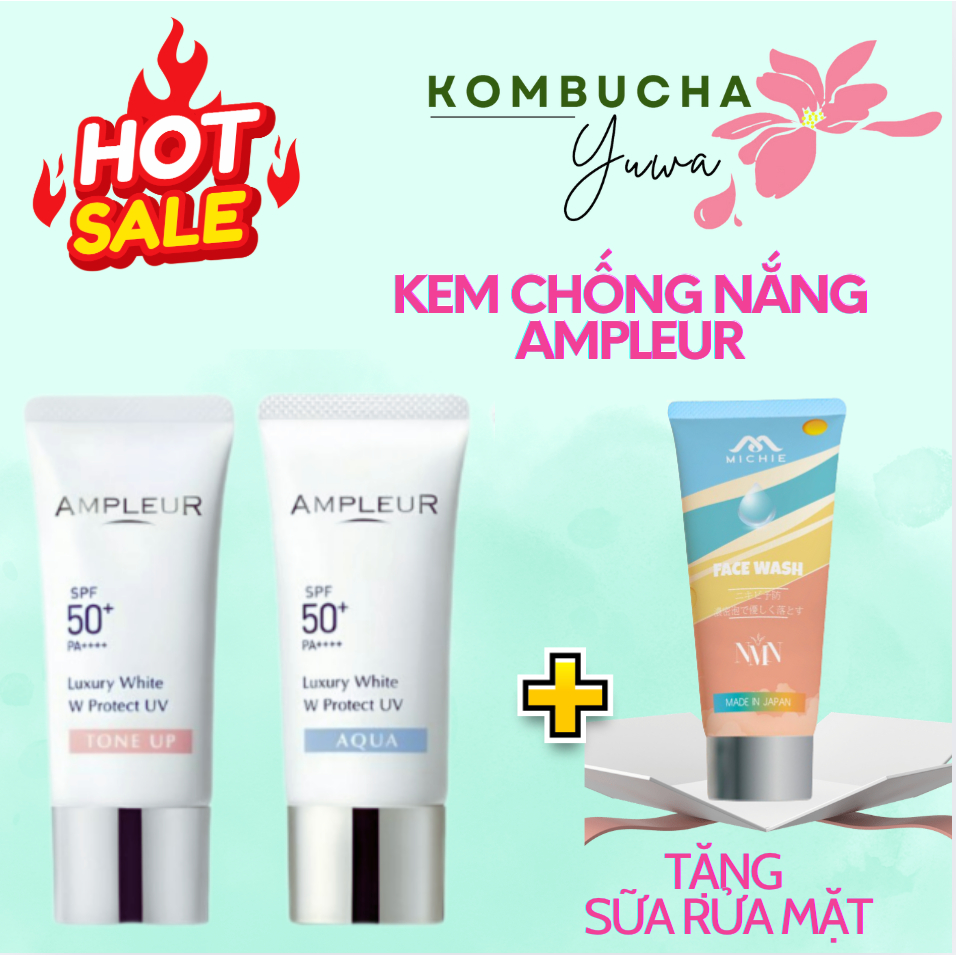 Kem chống nắng AMPLEUR Luxury White W Protect UV+ SPF 50+/PA++++ 30g | Shopee Việt Nam