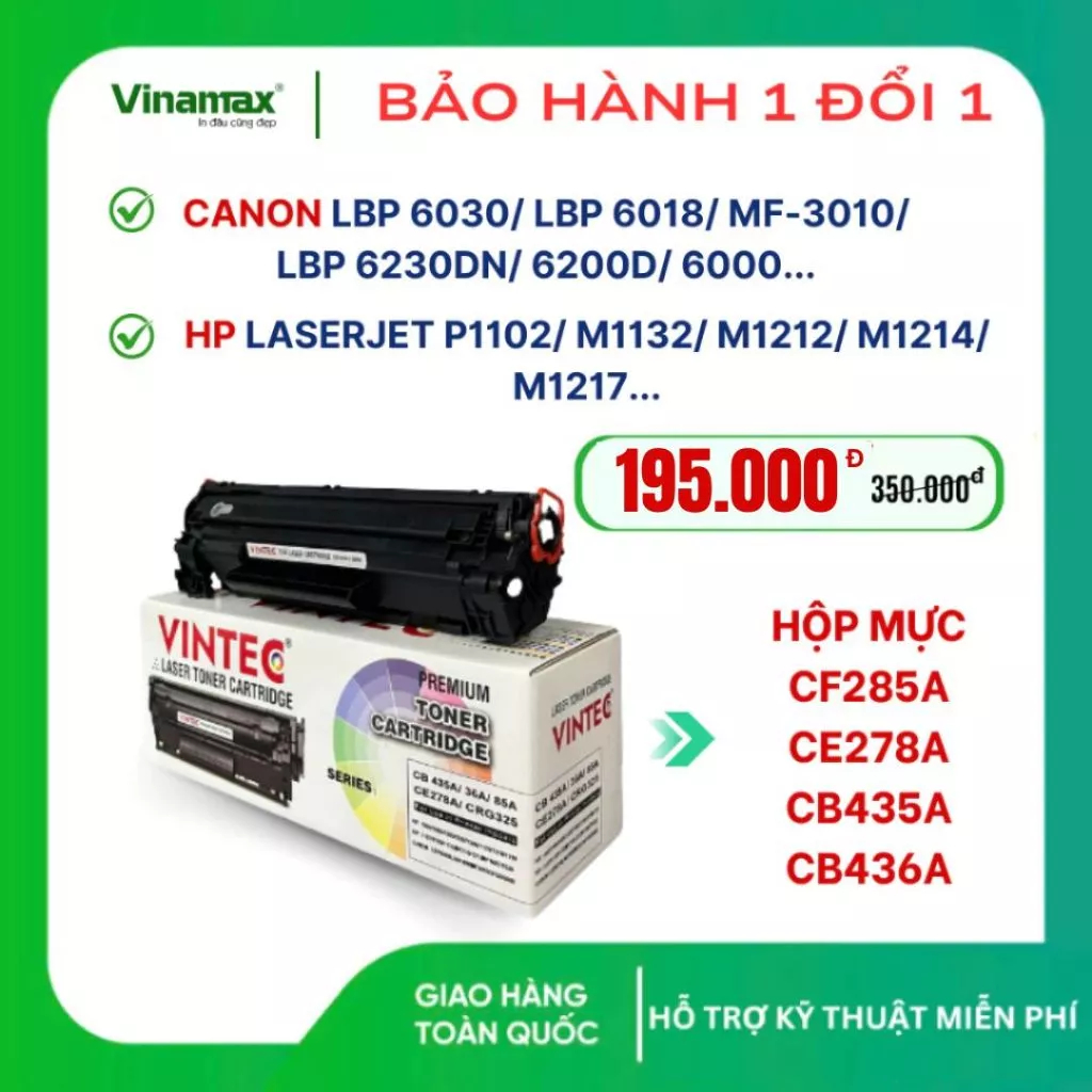 Hộp mực CE285A / 85A – dùng cho Canon LBP 6030 / 6000 & HP P1102 ...