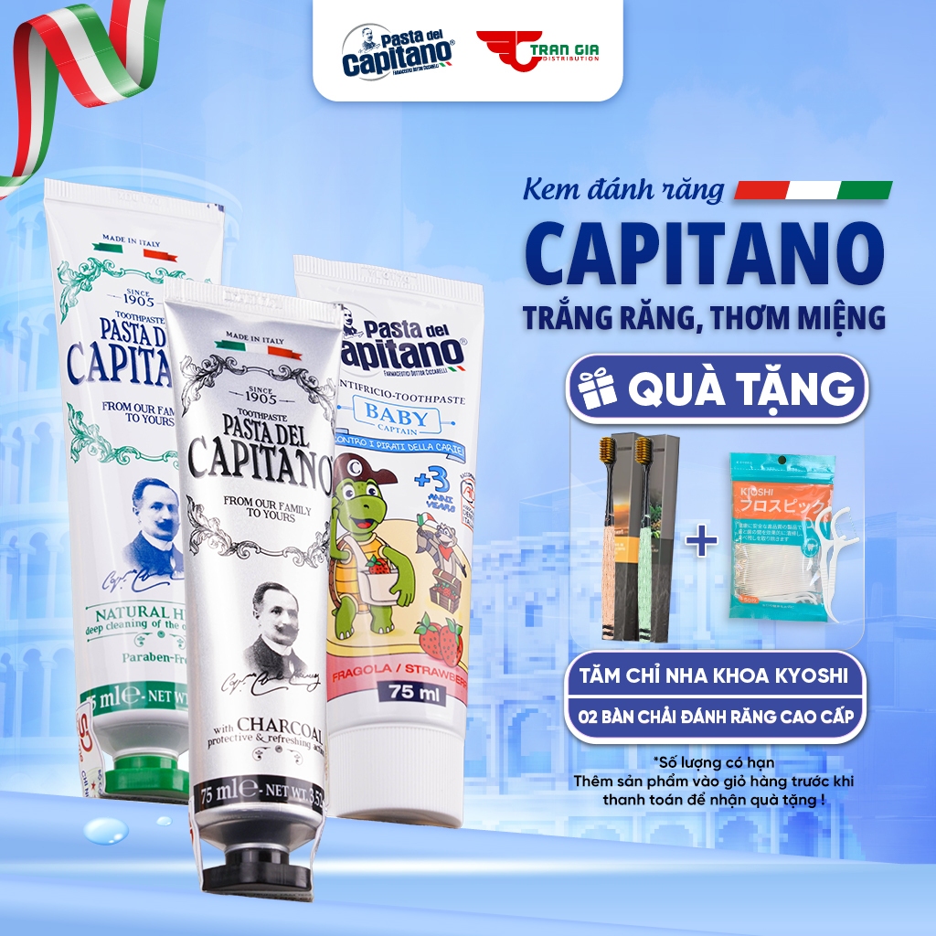 [QT TĂM CHỈ] Kem Đánh Răng Capitano Toothpaste 75g - 11 Hương Vị, Kem ...