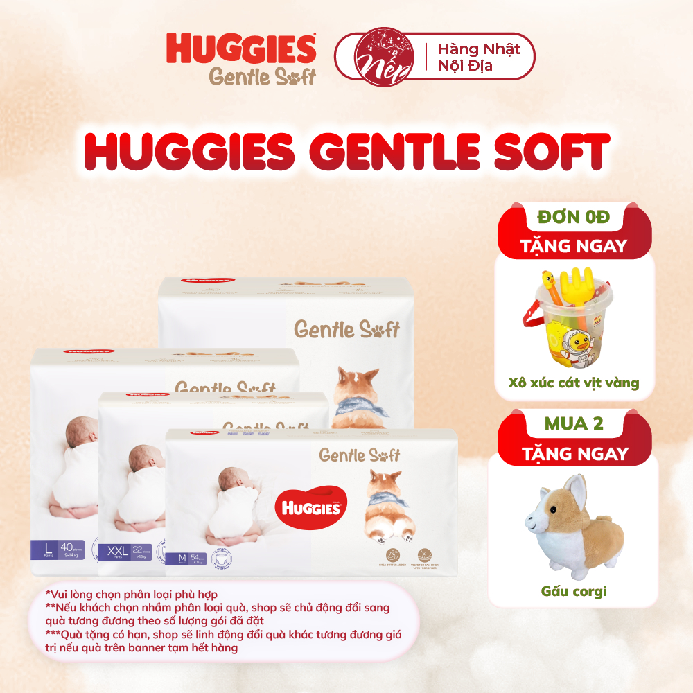 Tã quần Huggies Gentle Soft - Corgi miếng êm mềm nâng niu làn da bé ...