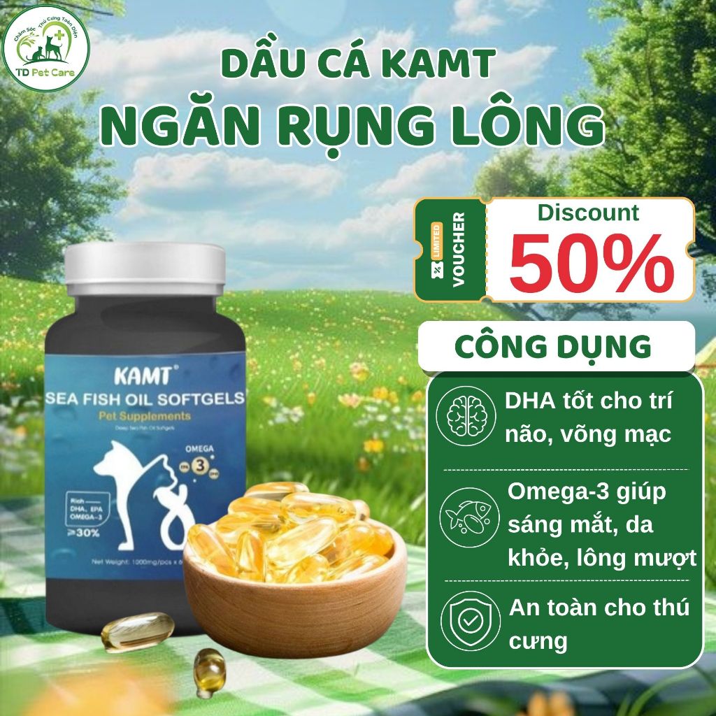 Dầu Cá Dưỡng Lông Mượt Lông Dành Cho Cho Mèo TD - Dầu Cá Cho Chó Giảm ...