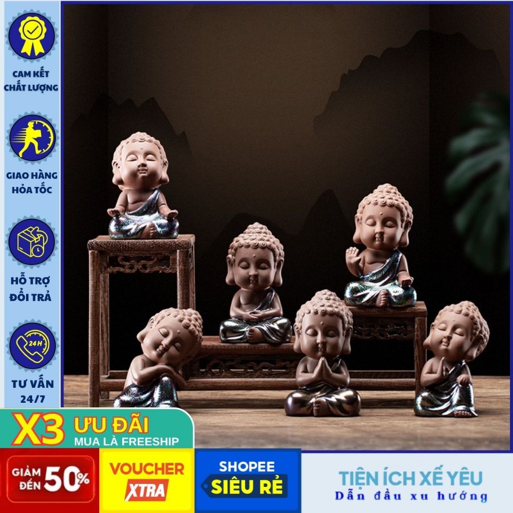 Tượng Phật Adida gốm để taplo xe ô tô cầu Bình an , May mắn - Tượng ...