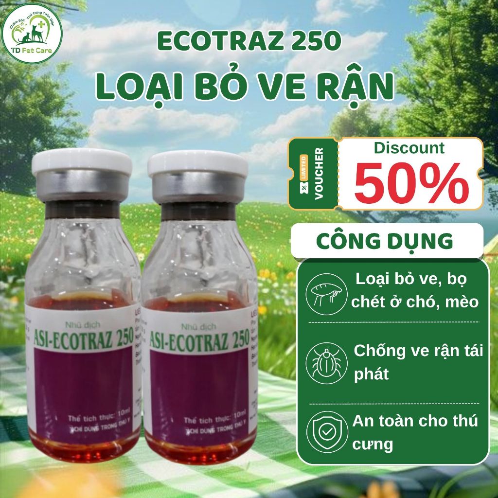 Dung Dịch Pha Tắm Xịt Ve Rận Cho Chó Mèo EcoTraz 250 - Nhũ Dịch Tắm ...