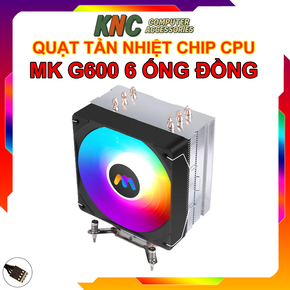 Quạt Tản Nhiệt CPU G600 6 Ống Đồng Led RGB Fan Case 12cm 4Pin PWM ...