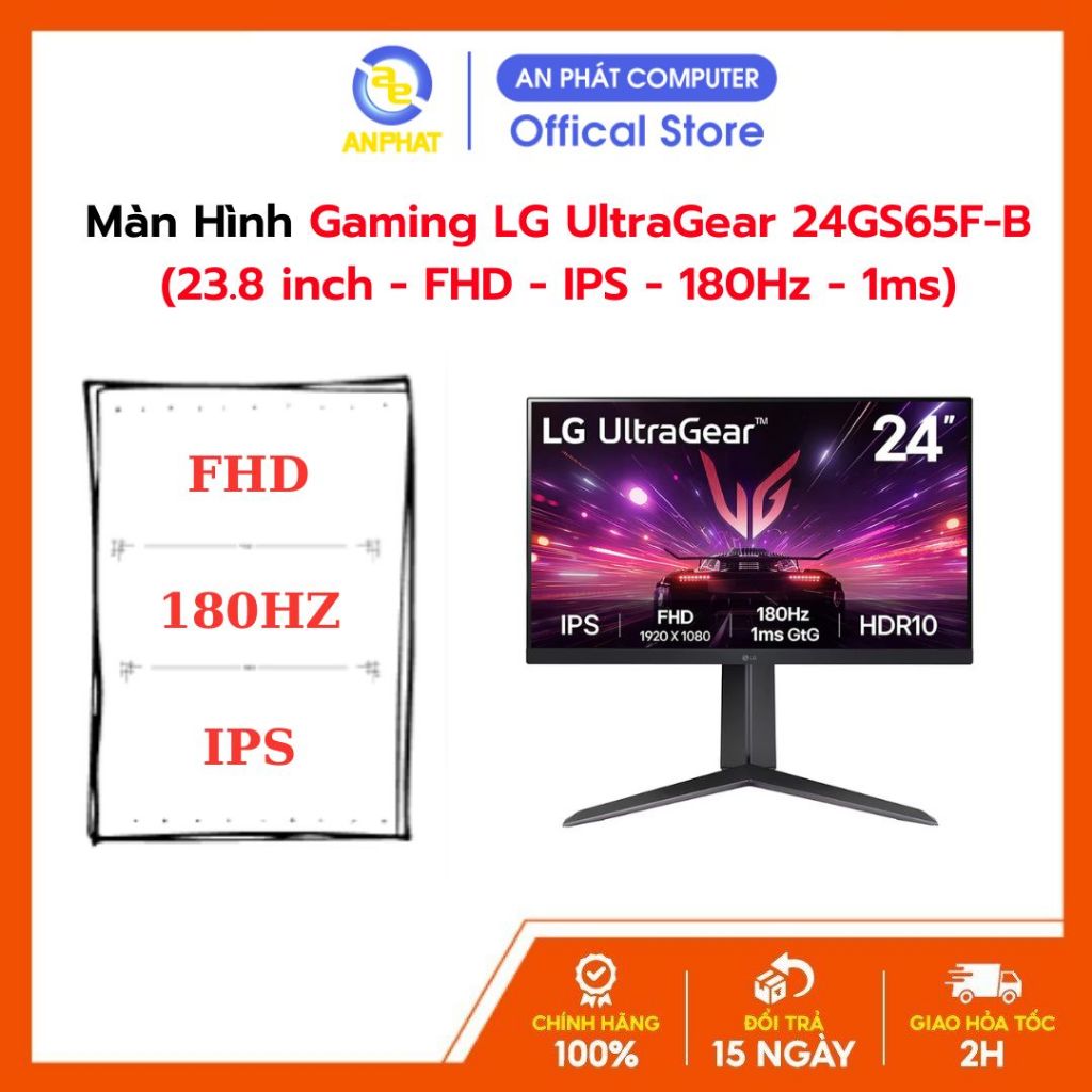 Màn Hình Gaming LG UltraGear 24GS65F-B (23.8 inch - FHD - IPS - 180Hz - 1ms) | Shopee Việt Nam