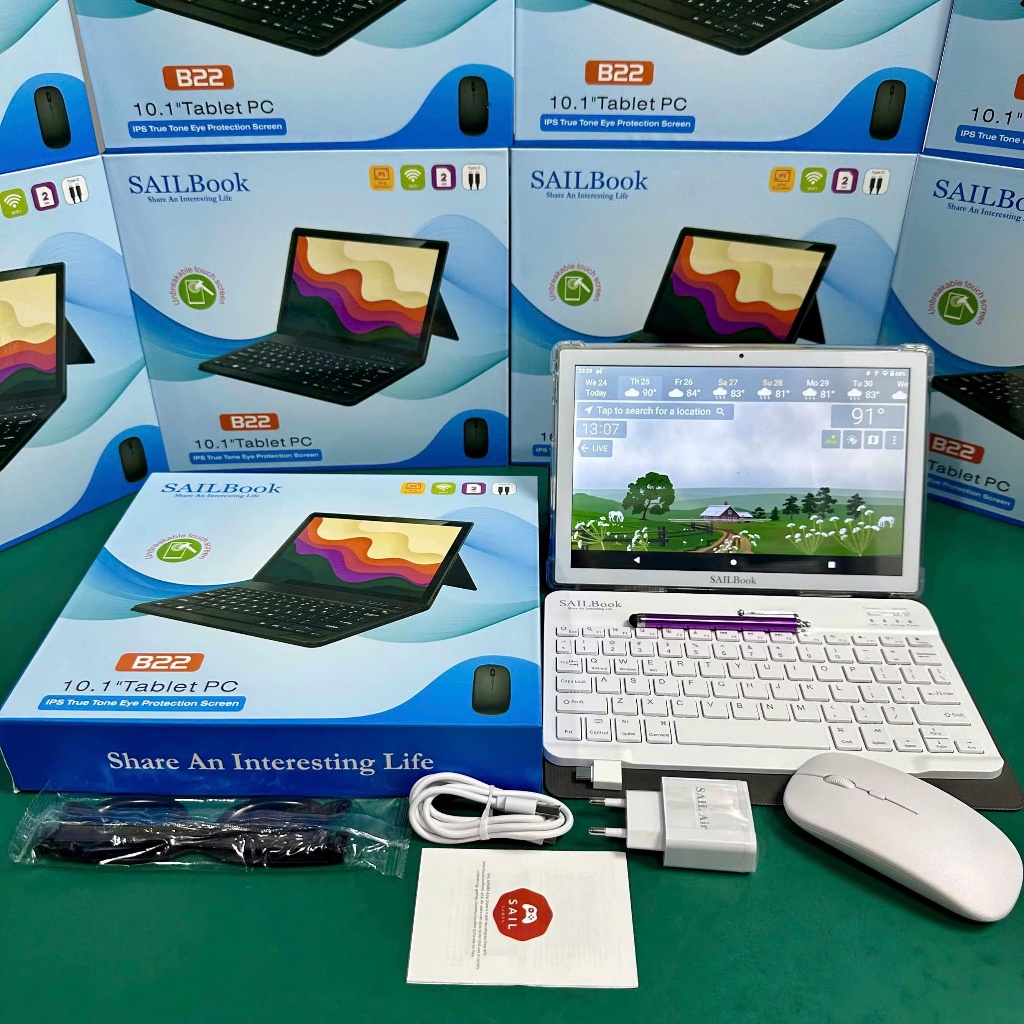 Máy tính bảng SAIL Air B22 Ram 16/512 G, 10.1 inh, 2 sim, Wifi, Adroid 13, Tặng bàn phím ...