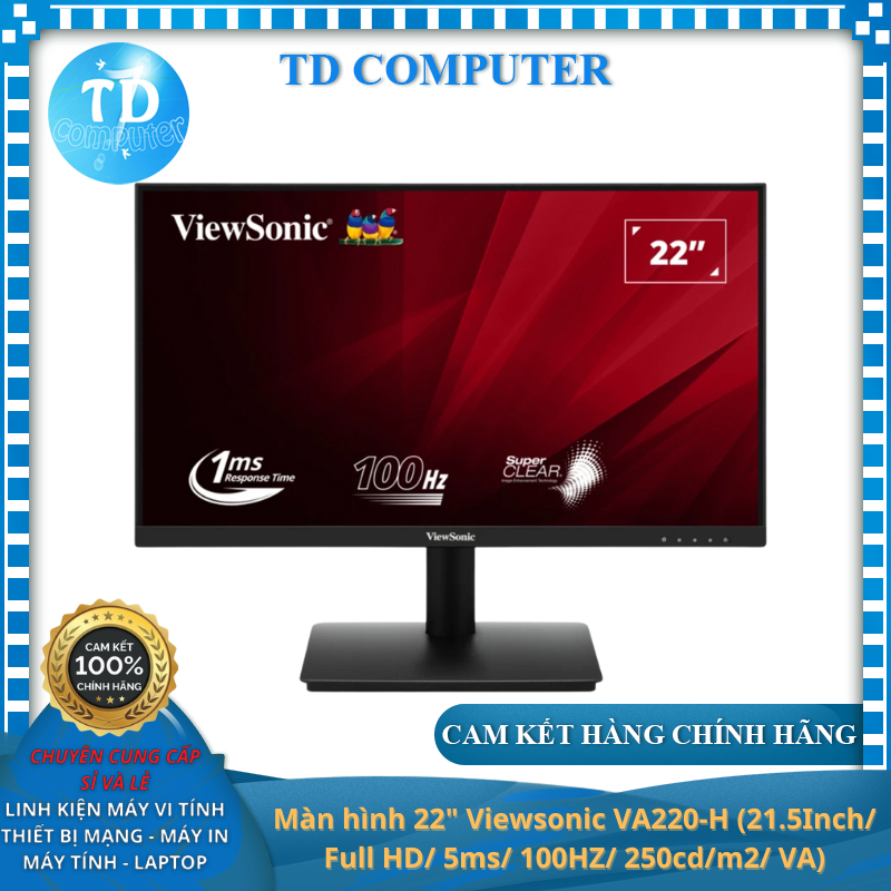 Màn hình 22" Viewsonic VA220-H (21.5Inch/ Full HD/ 5ms/ 100HZ/ 250cd/m2/ VA) - Hàng chính hãng ...