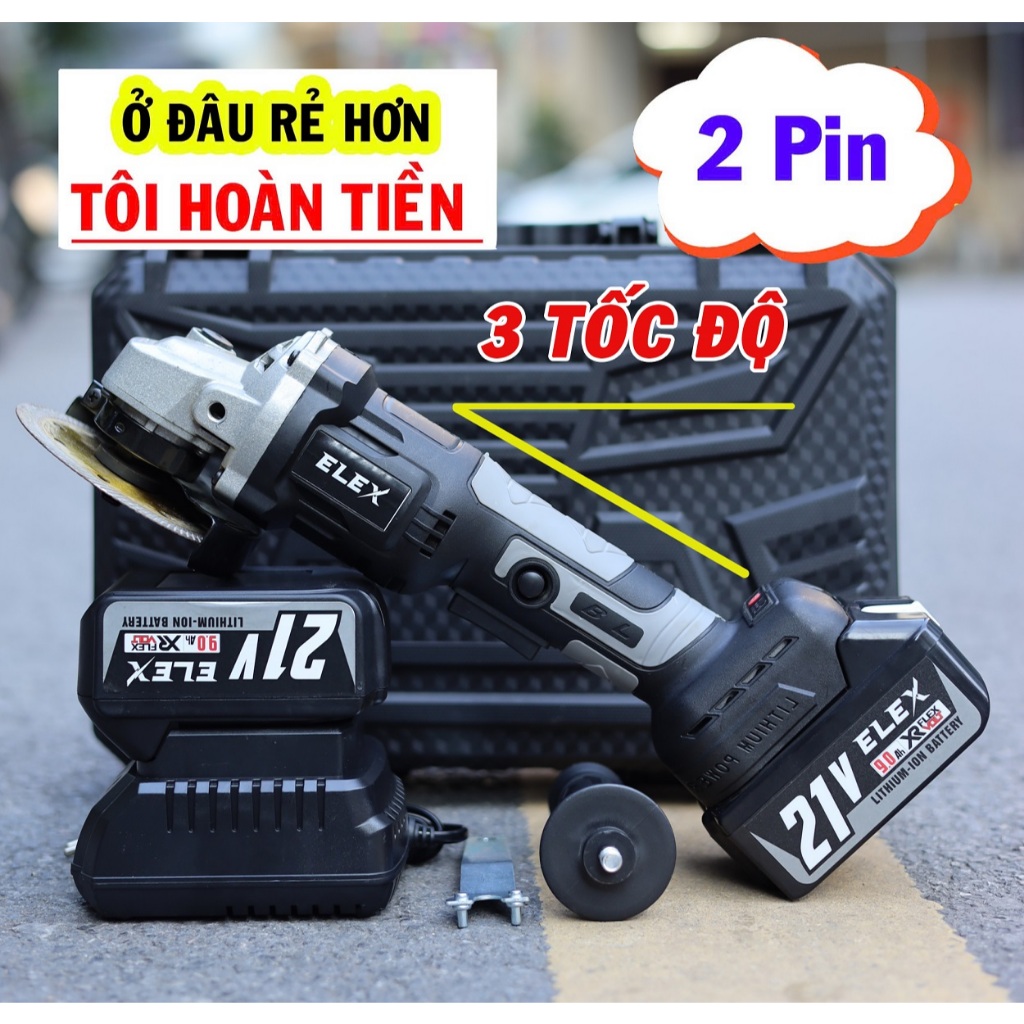 Bộ Máy Mài 2 Pin ELEX - Hàng Chuẩn Lõi Đồng - Có 3 Mức Chỉnh Tốc - Chân Pin Phổ Thông M21 ...