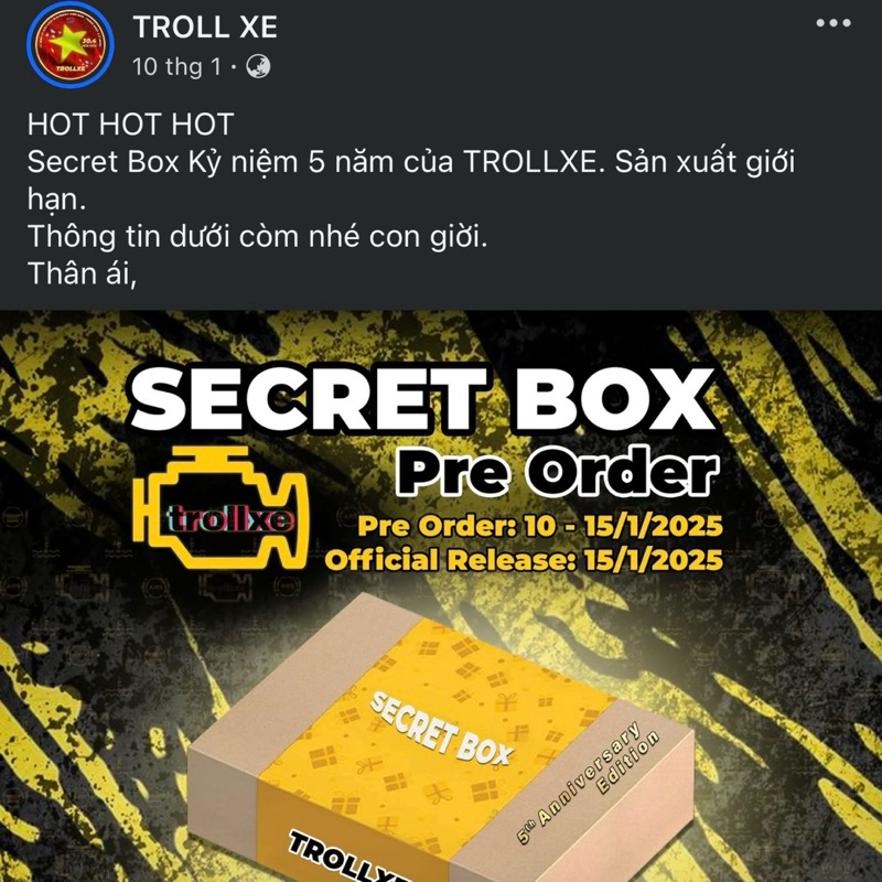 Blindbox kỉ niệm 5 năm TrollXe cần pass, gồm 2 áo size xxl vừa người từ ...