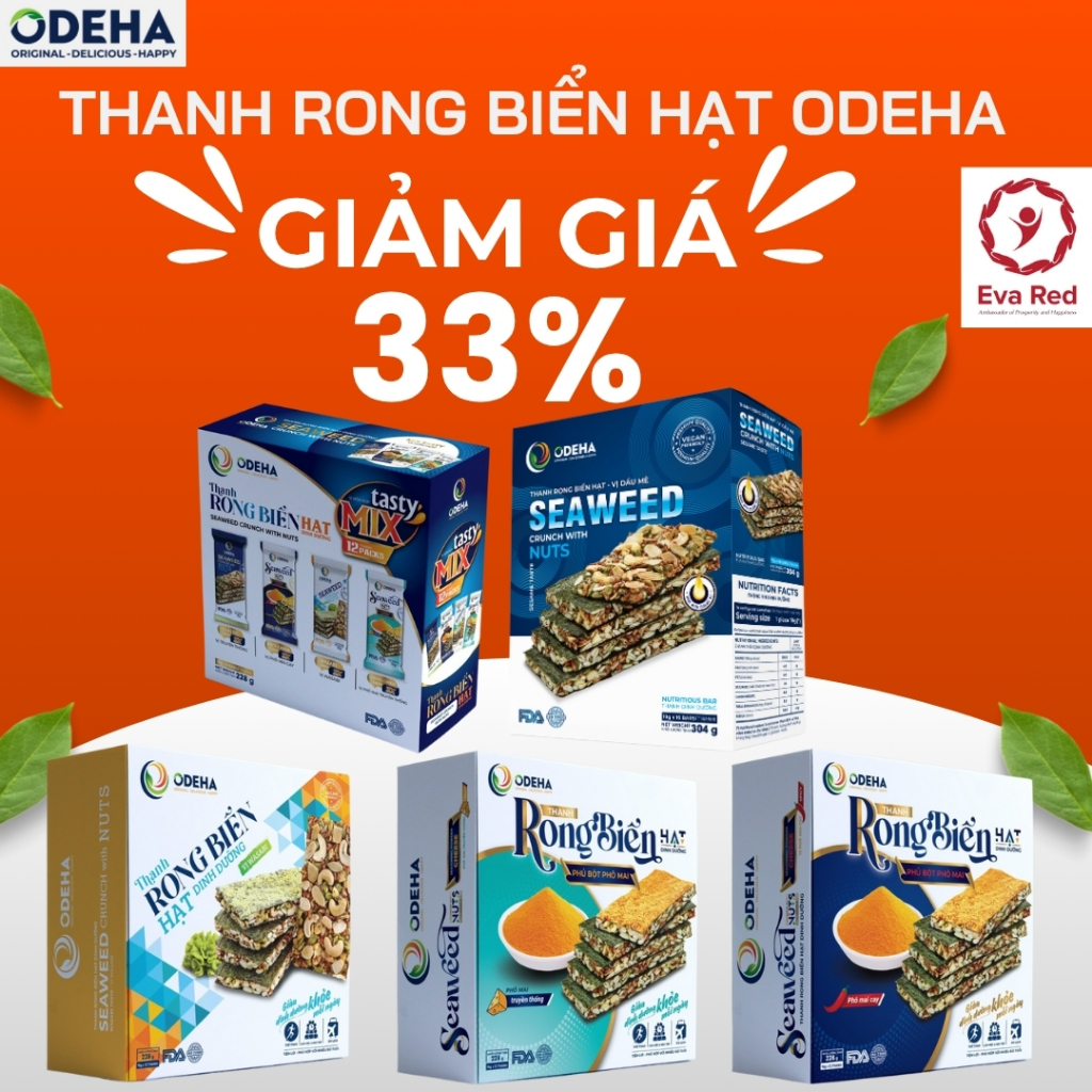 Thanh rong biển hạt ODEHA vị wasabi, phô mai cay, dầu mè, truyền thống ...
