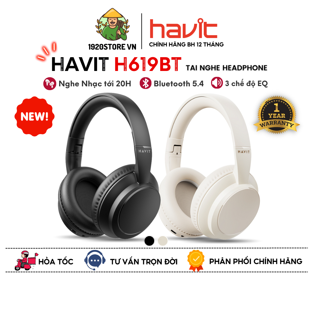 Tai Nghe Bluetooth Headphone HAVIT H619BT, Nghe Đến 20H, Bluetooth 5.4, Driver 40mm | Shopee ...