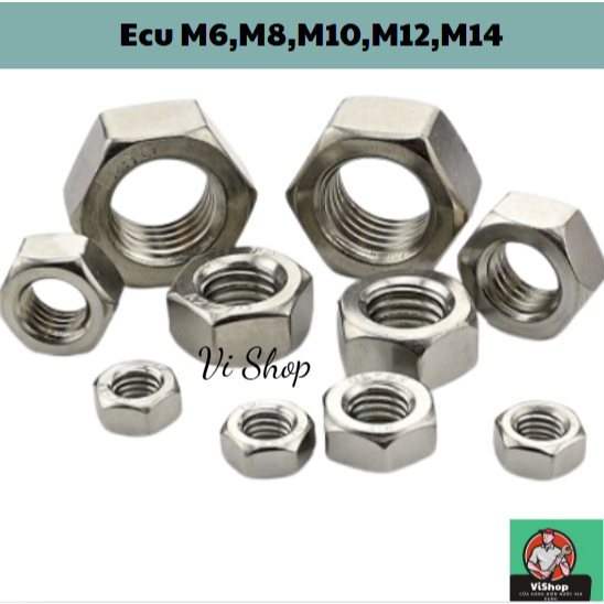 [Bán lẻ 100gr] Đai ốc, Ecu, Eru Mạ kẽm M4,M5,M6,M8,M10,M12,M14. | Shopee Việt Nam