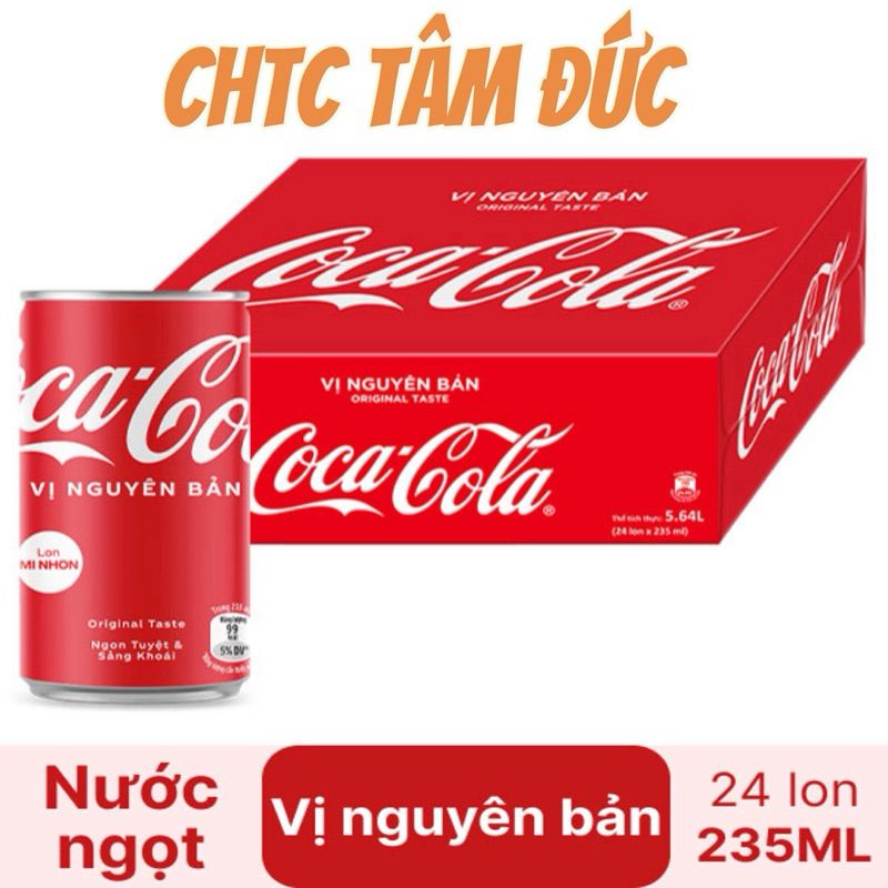 Thùng 24 lon Nước ngọt Coca Cola lon 235ml | Shopee Việt Nam