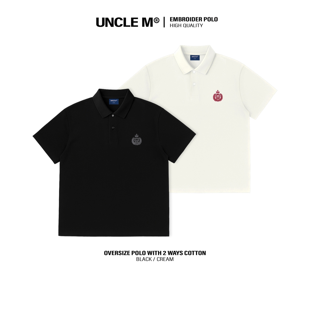 (MUA 1 TẶNG 1 NGẪU NHIÊN) Áo polo local brand Uncle M cotton 100% nam ...