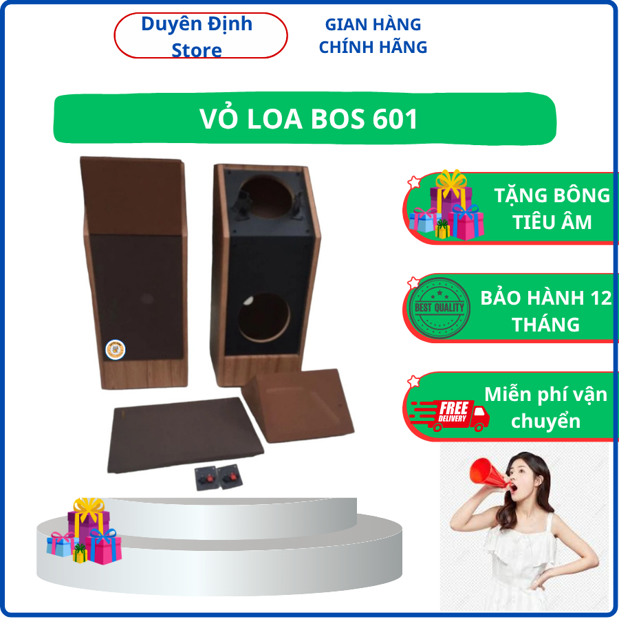 VỎ THÙNG LOA BOSS. 601 SERI3 - GIÁ 1 ĐÔI TẶNG KÈM BÔNG TIÊU ÂM VÀ ỐC ...