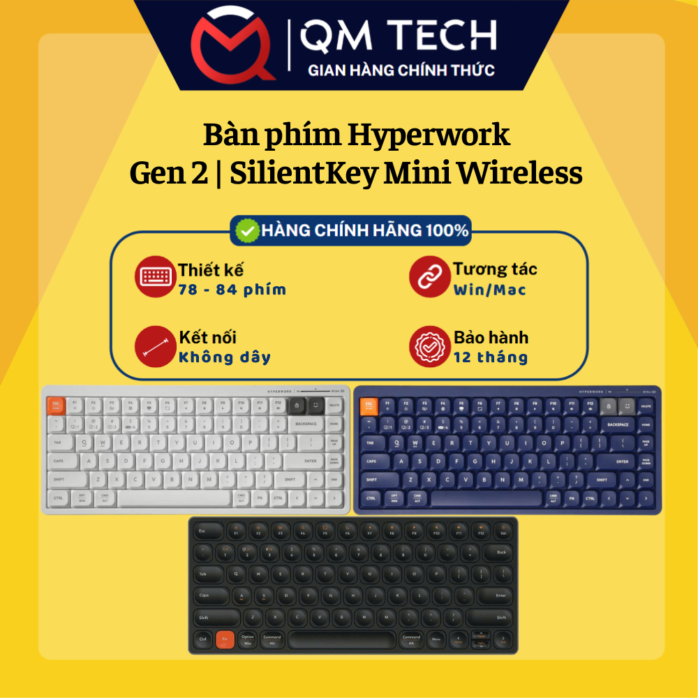 Bàn phím văn phòng HyperWork HyperOne Gen 2 / HyperWork SilentKey Mini ...