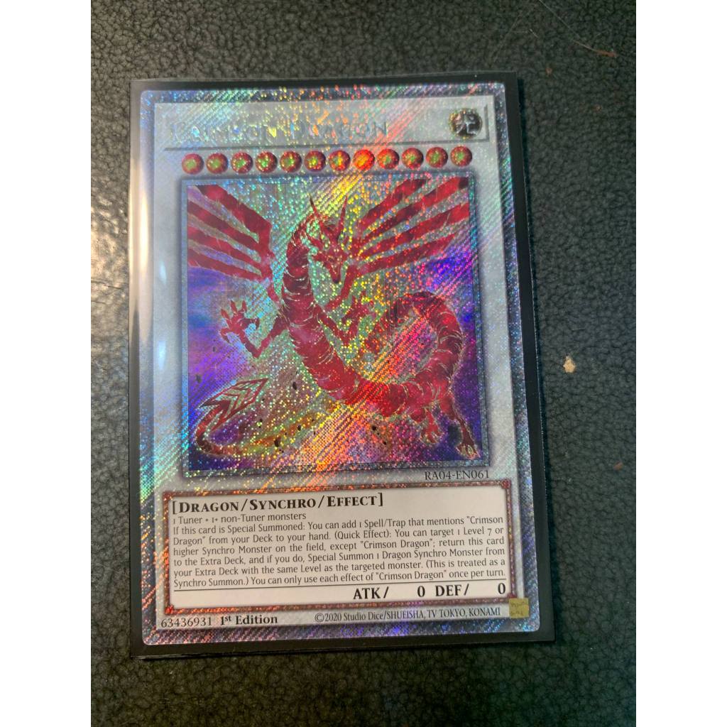thẻ bài Yugioh chính hãng Crimson Dragon RA04-EN061 platinum | Shopee Việt Nam